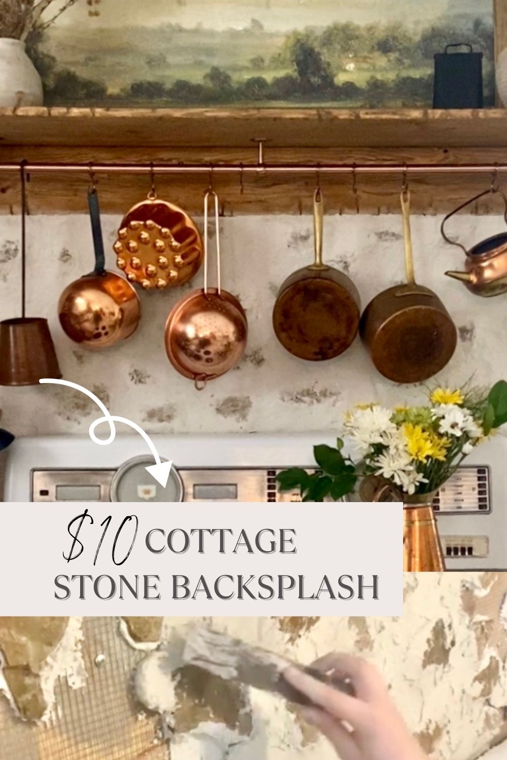 Cheap and Easy Cottage Stone Backsplash - TheHinterlands